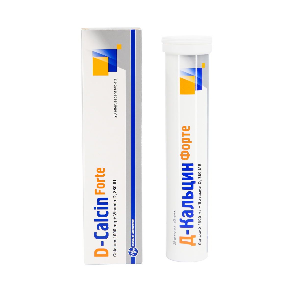 D-Calcin - D-კალცინ ფორტე 1000მგ + 880სე 20 ტაბლეტი